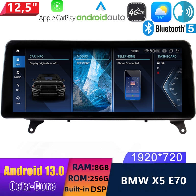 BMW X5 E70 Android 13 Autoradio DVD GPS Navigation avec 8-Core 8Go ...